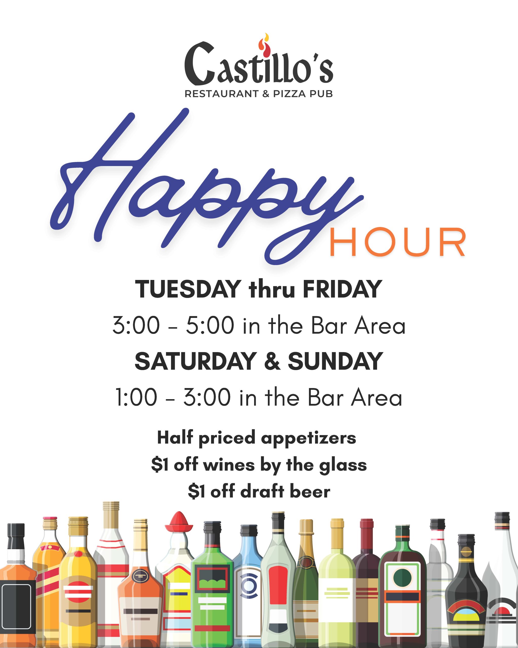 Happy Hour – Castillo's Restaurant & Pizza Pub